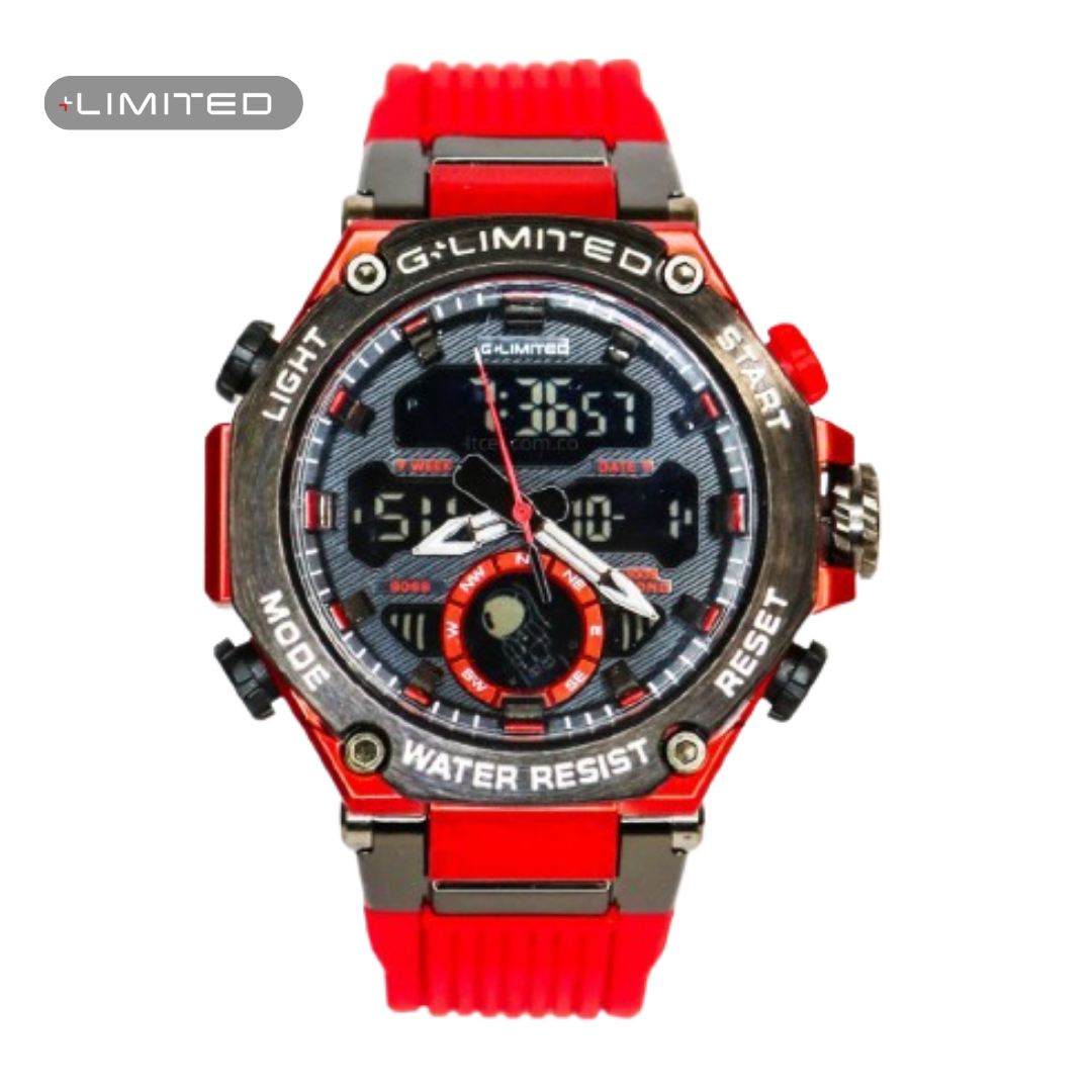 Reloj LIMITED 8069 Deportivo Cronógrafo - Rojo